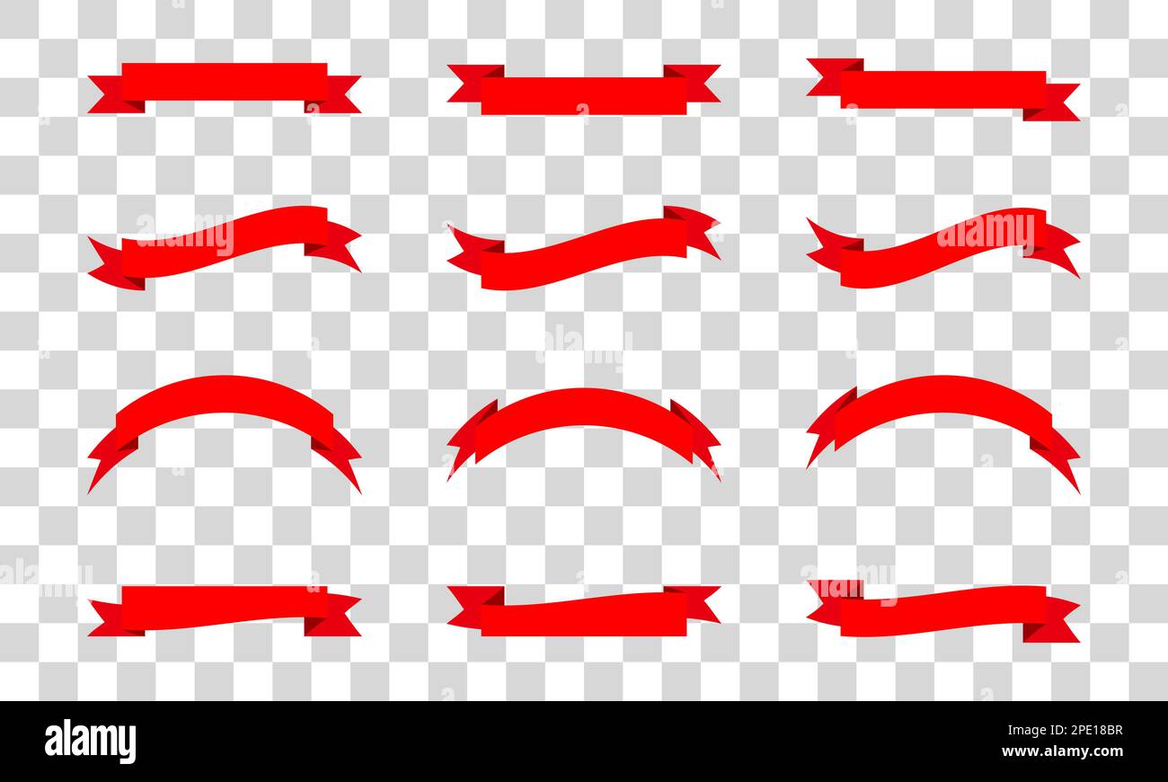 Ribbon banner set. Ribbons collection. Red ribbons. Vector ribbon Stock Vector Image & Art - Alamy