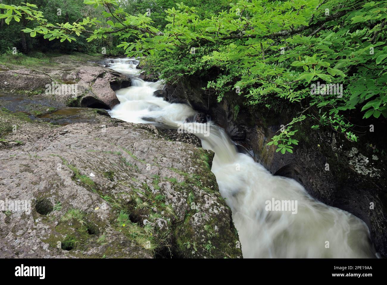 Buchanty Spout waterfall on the River Almond a tributary of the River ...