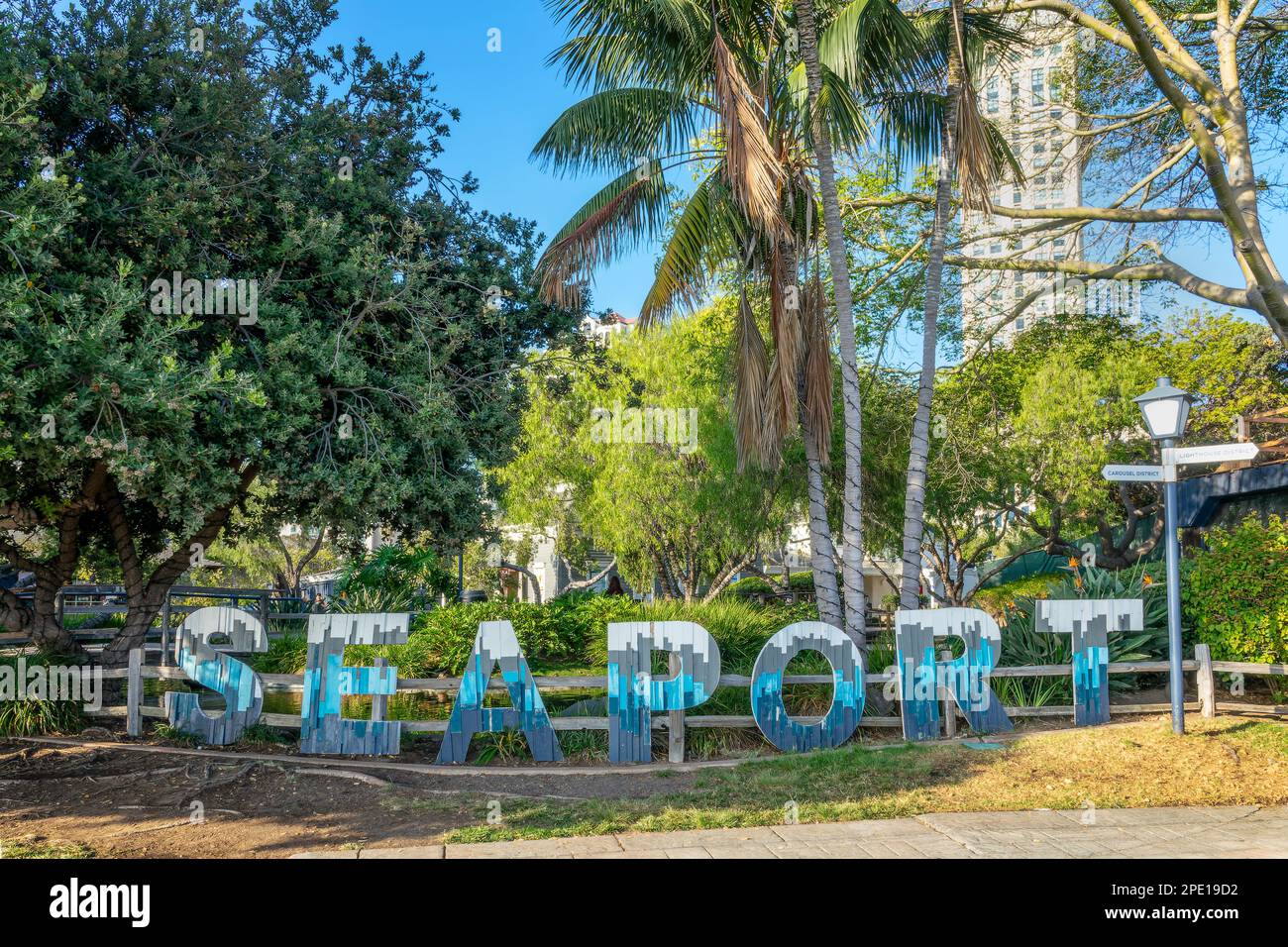 Seaport village sign in San Diego, California Stock Photo - Alamy
