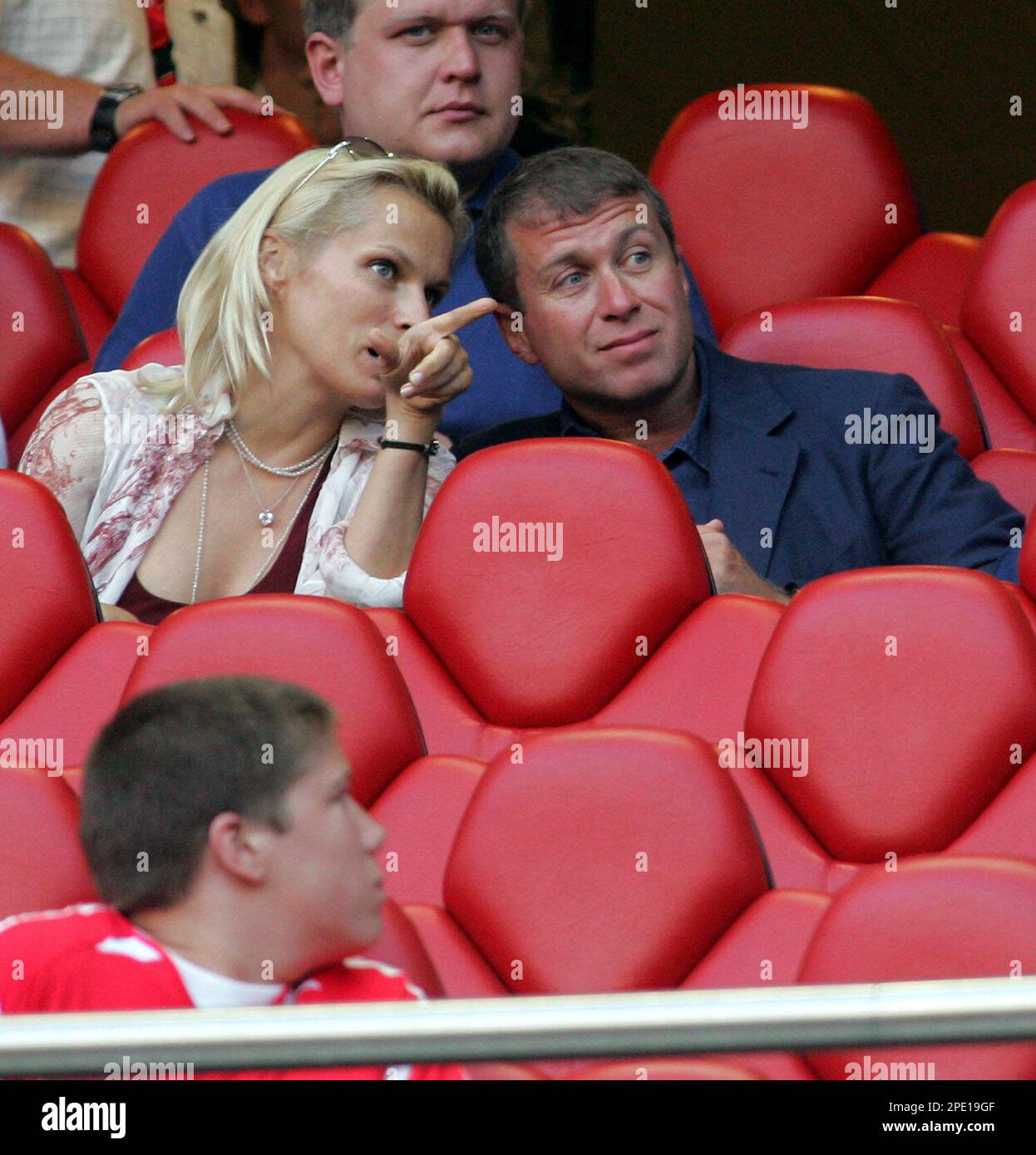 Chelsea's owner Roman Abramovic and his wife react before the friendly ...