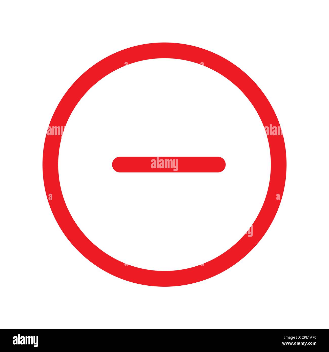 Minus line icon isolated on white background. Black flat thin icon on ...