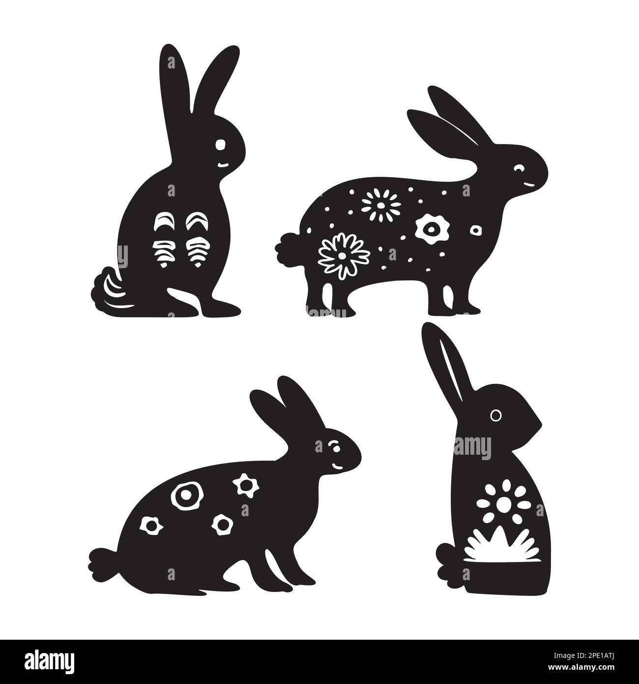 Cute easter bunny cartoon clipart. Vector rabbit motif Stock Vector ...