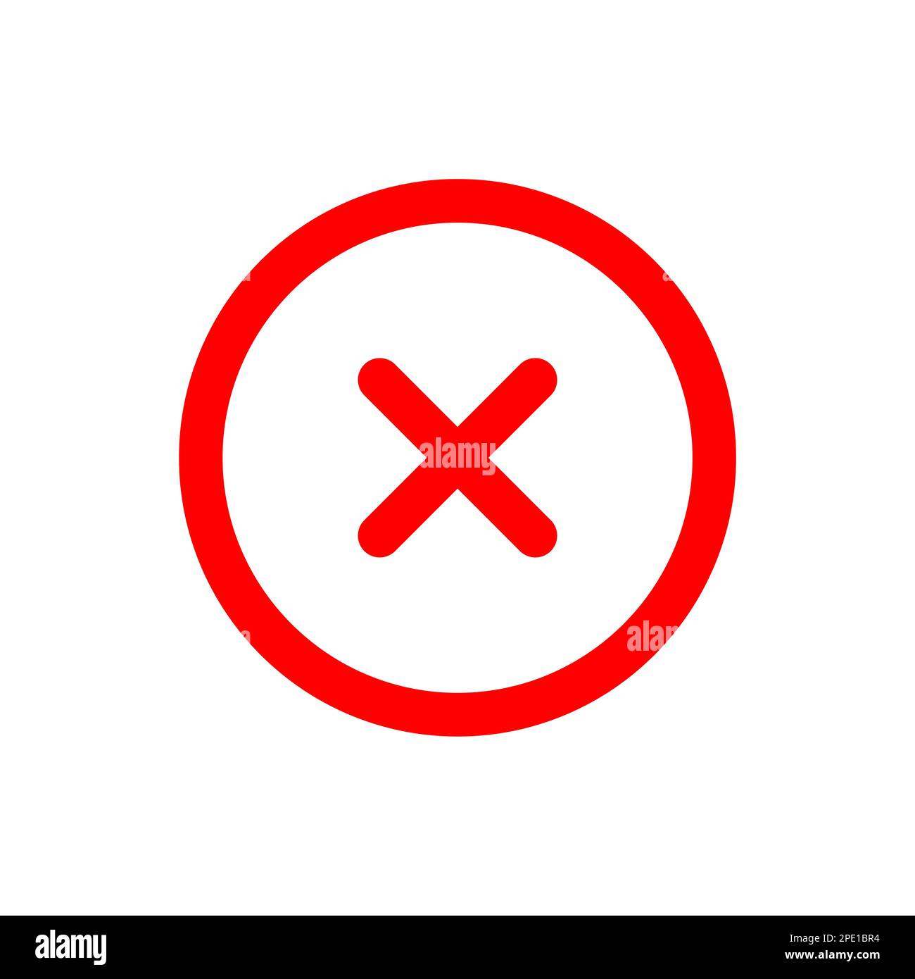 Cancel box line icon isolated on white background. Black flat thin icon ...