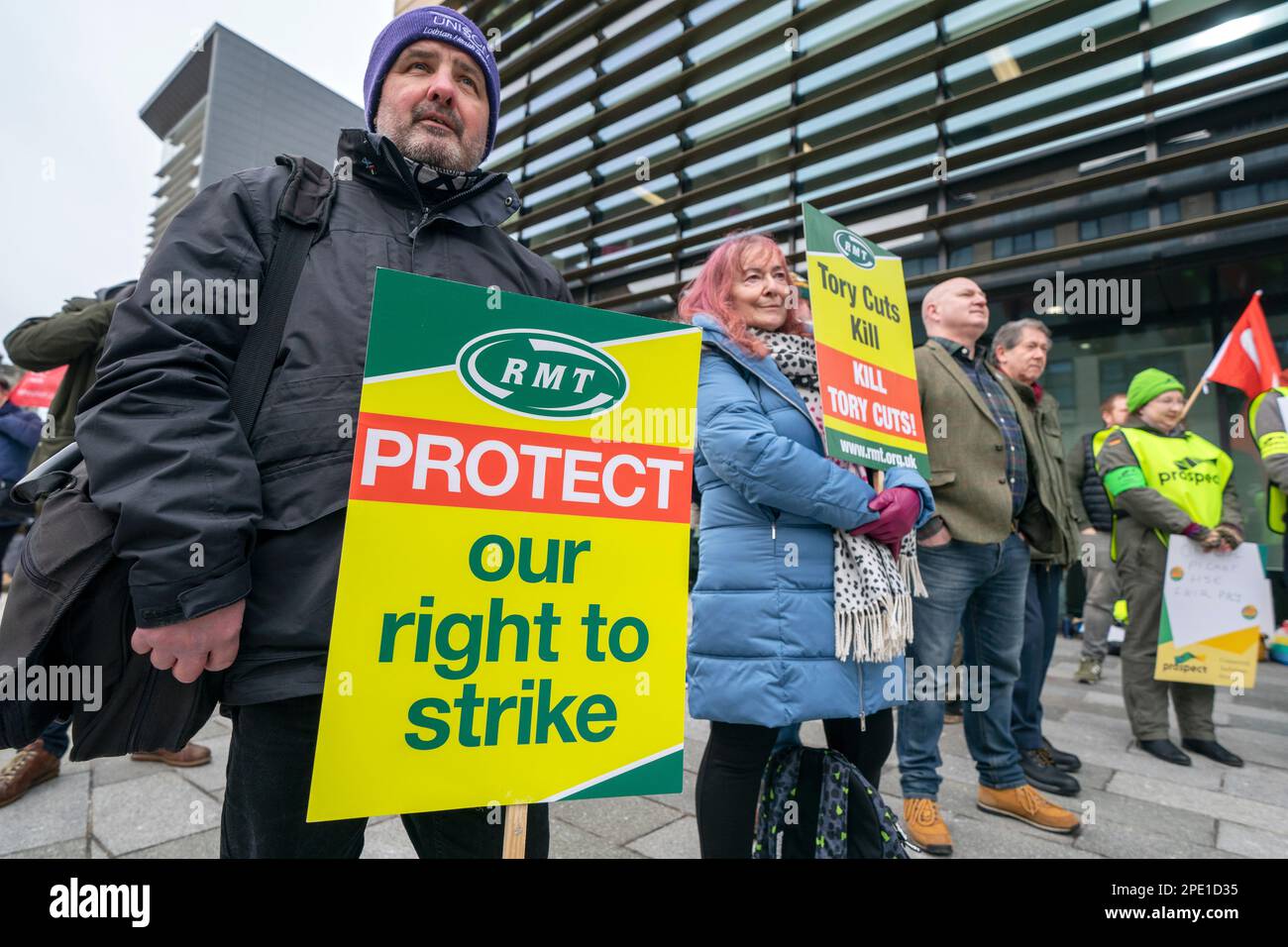 Members of the RMT union and PCS (Public and Commercial Services) union ...