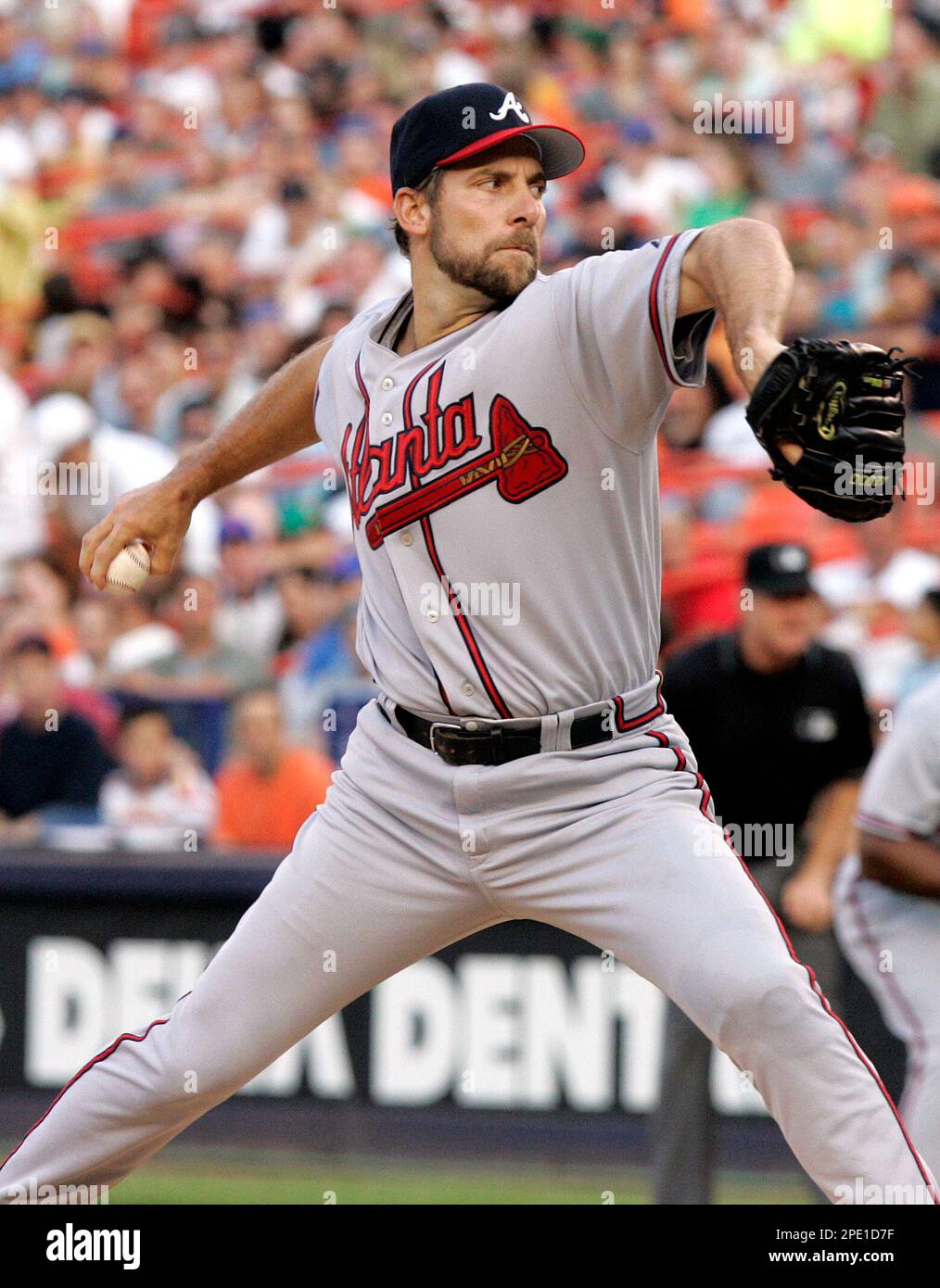 Atlanta Braves pitcher John Smoltz delivers a pitch during the first ...