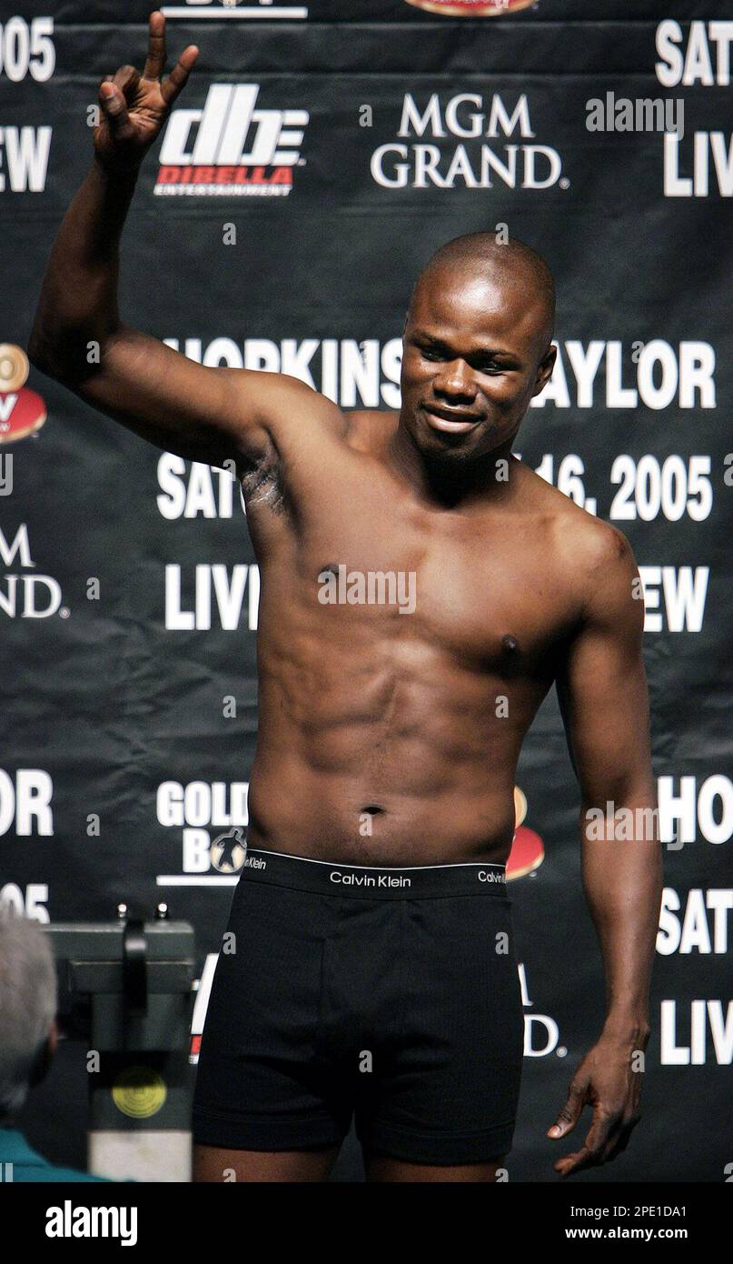 Vernon Forrest of Augusta, Ga. responds to the crowd as he arrives at ...