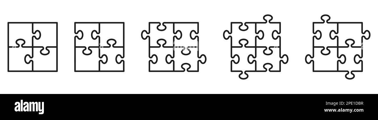 Puzzles grid - blank template.Game with details. Vector illustration ...