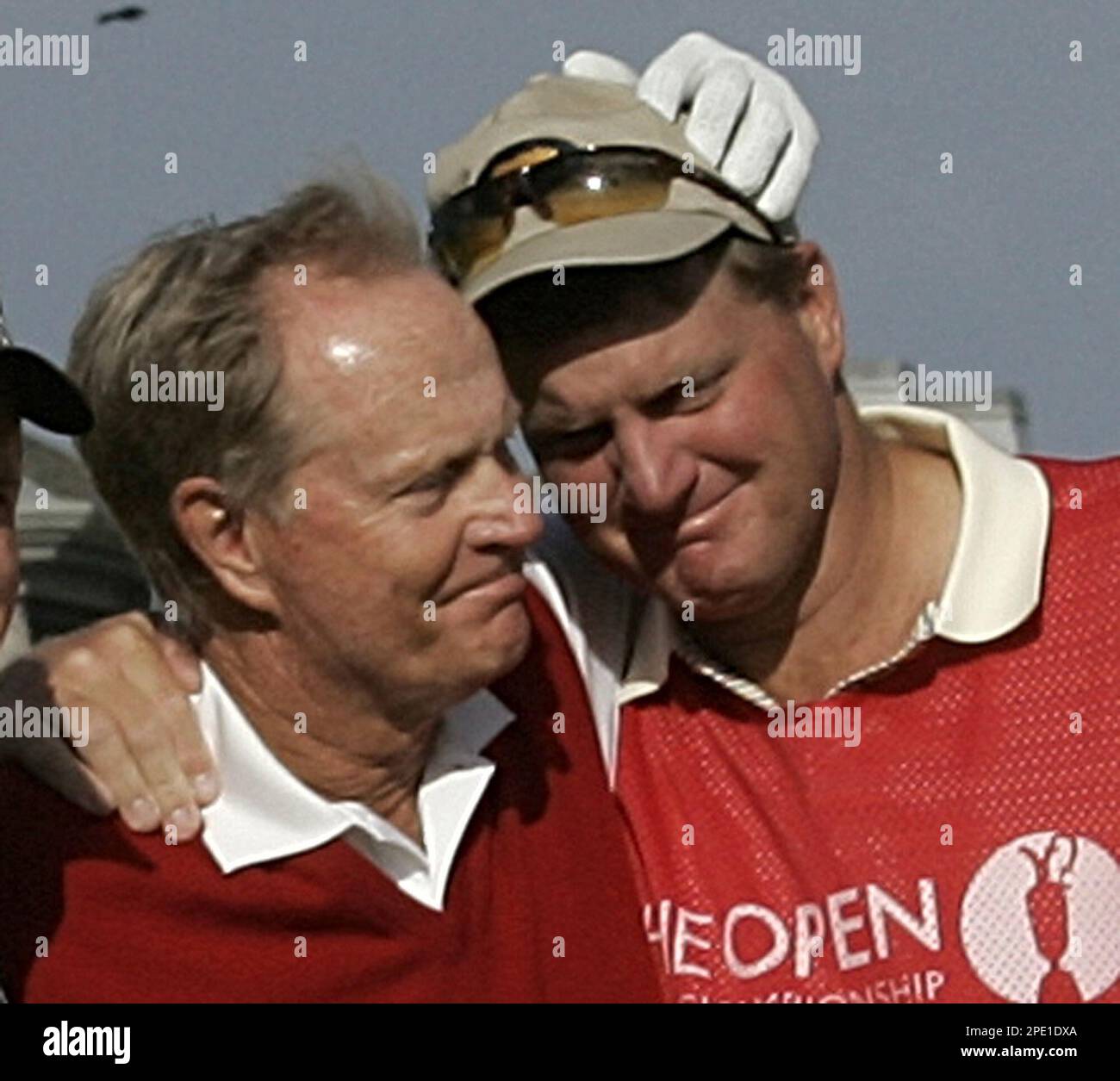 Golf legend Jack Nicklaus, left, shares an emotional moment with his ...