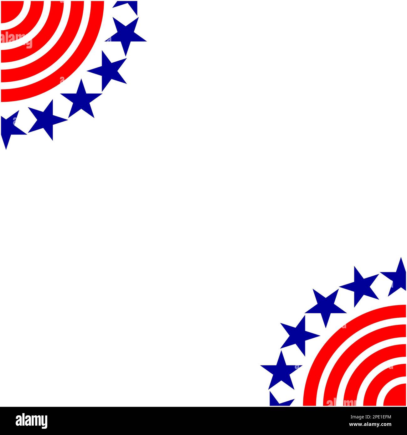 American flag symbols wave pattern frame border corner with stars and ...
