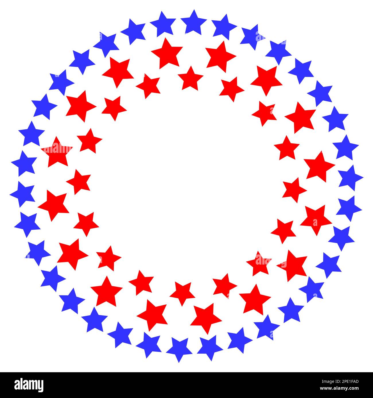 Round frame or logo sign with American flag symbols with an empty space ...