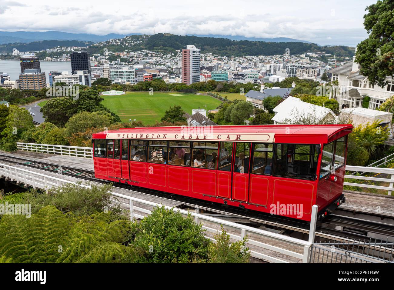 Wellington Cable Car, funicular railway in Wellington, New Zealand ...