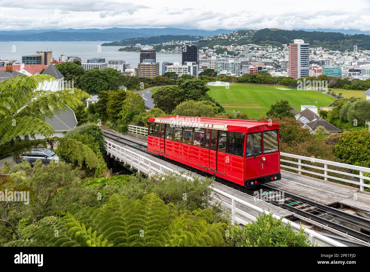 Wellington Cable Car, funicular railway in Wellington, New Zealand ...