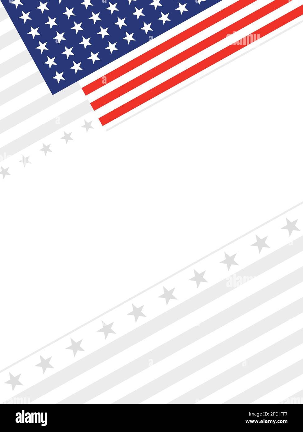 Abstract American flag symbols corner frame border with copy space for ...
