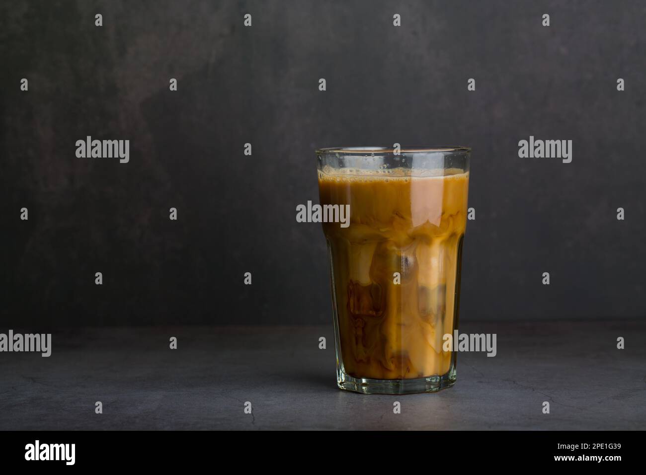 Glass of a iced coffee . Cold brew coffee drink with ice. Copy space ...
