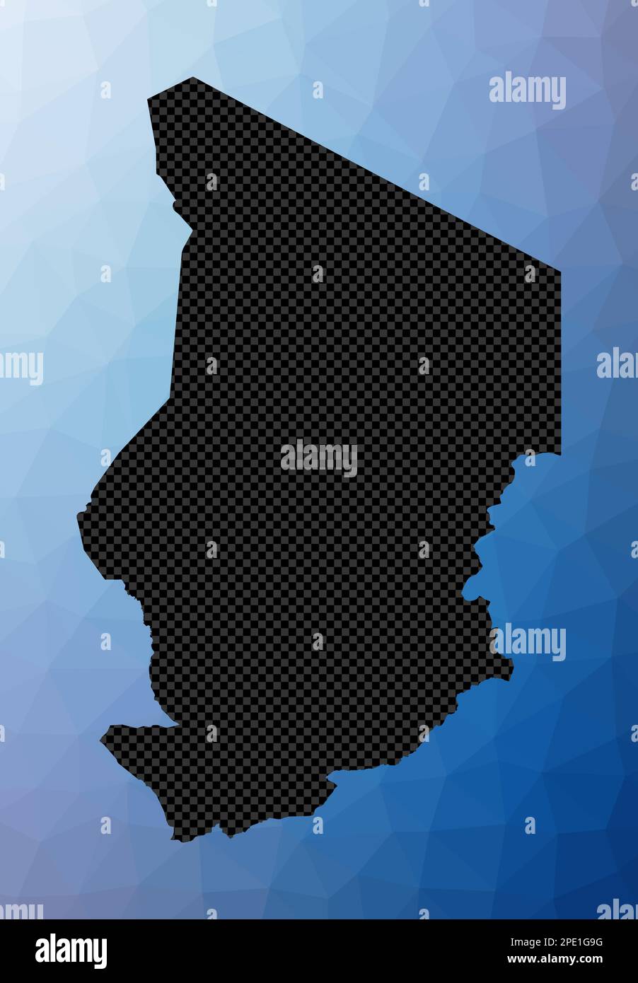 Chad geometric map. Stencil shape of Chad in low poly style. Attractive country vector ...