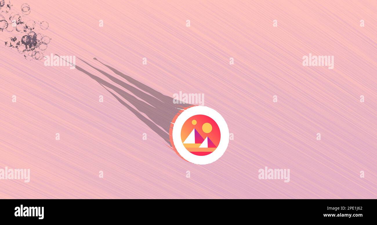 Decentraland crypto $MANA coin falling from the moon Stock Photo - Alamy