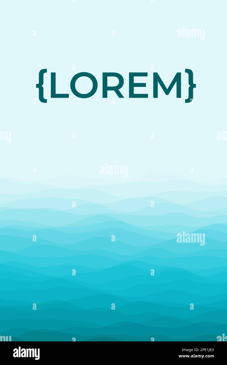 Cover page template. Page template with soft curves in cyan colors. Can ...