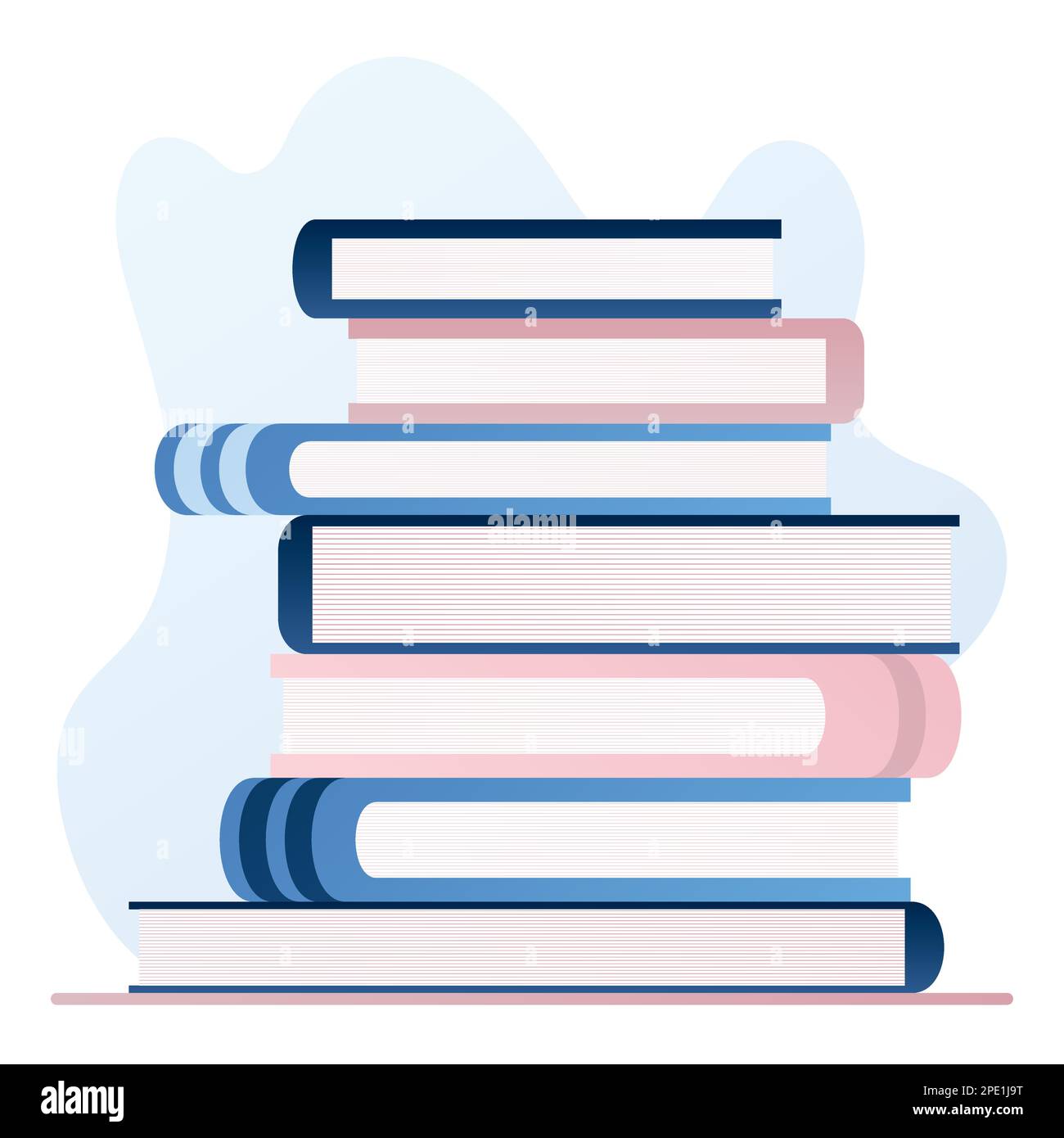 Vertical pile of books. Education or learning elements. Trendy style ...