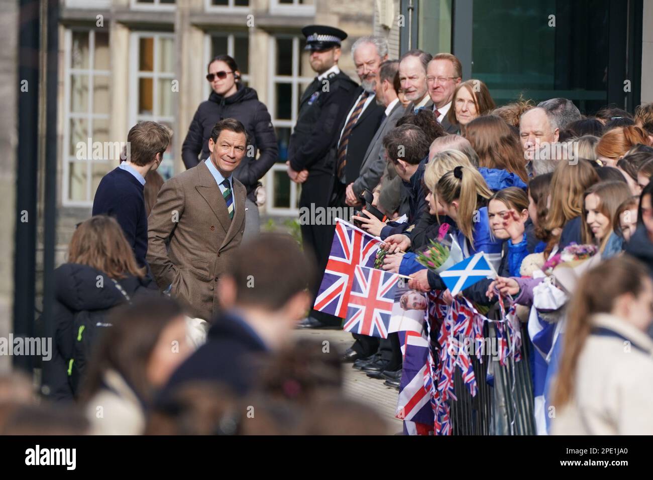 Ed McVey, playing the part of Prince William and Dominic West playing ...