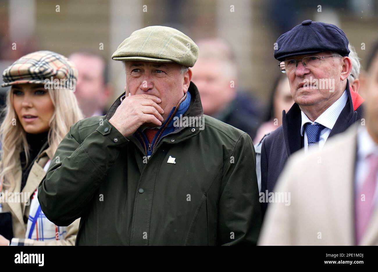 Sir Alex Ferguson (right) and trainer Paul Nicholls watch the Ballymore ...