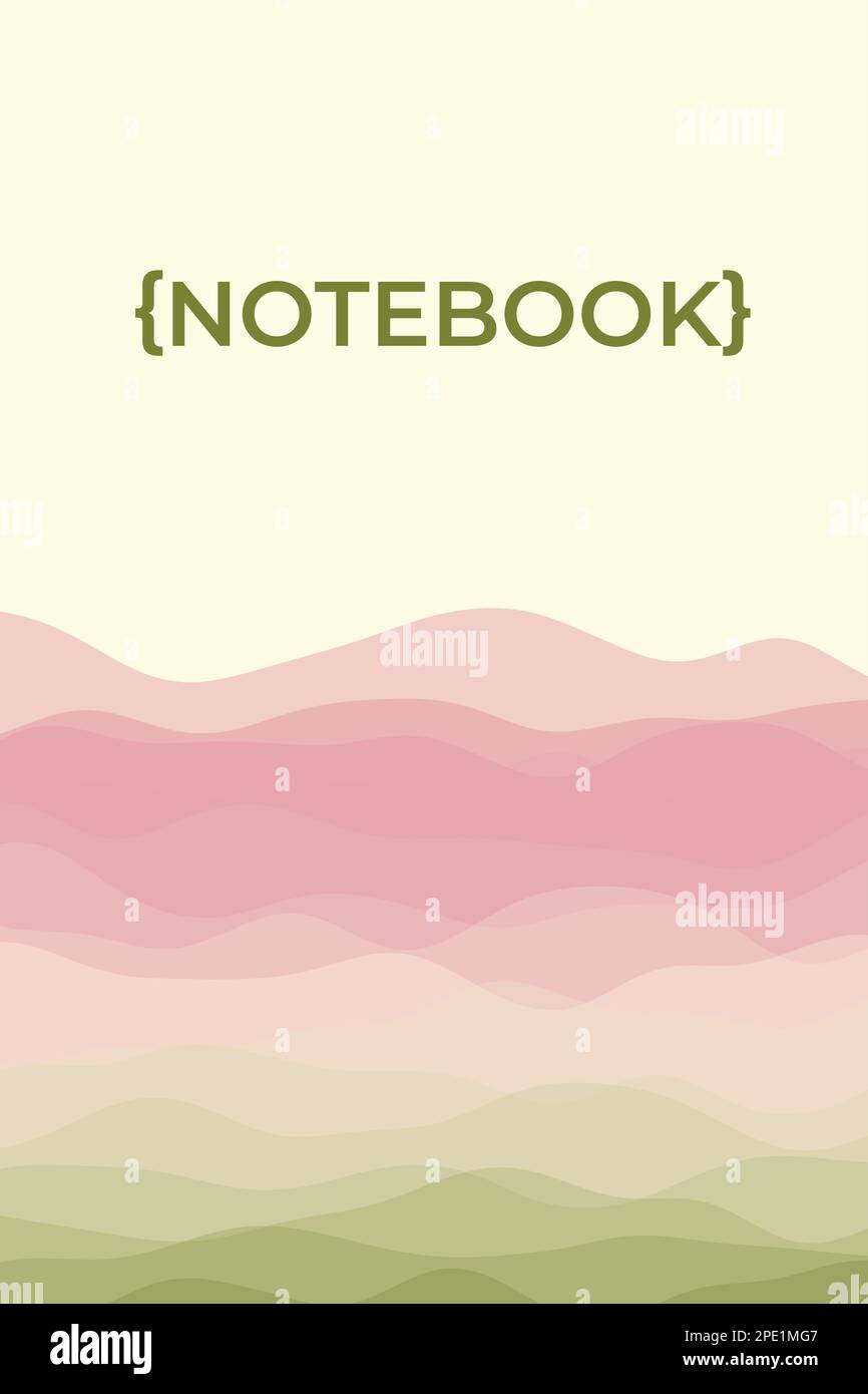 Cover page template. Page template with soft curves in green and pink ...