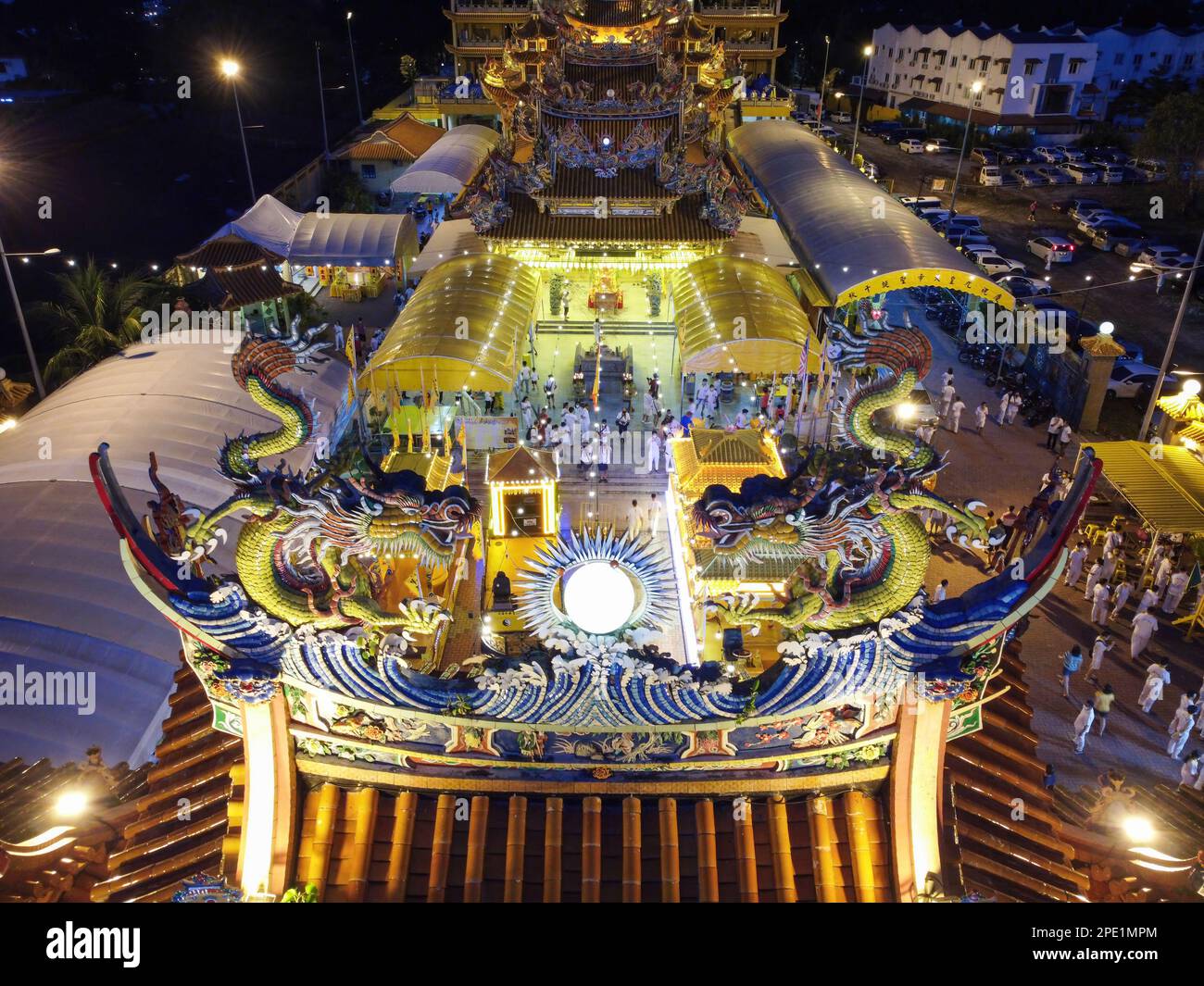 Butterworth, Penang, Malaysia - Sep 25 2022: Aerial view dragon statue ...