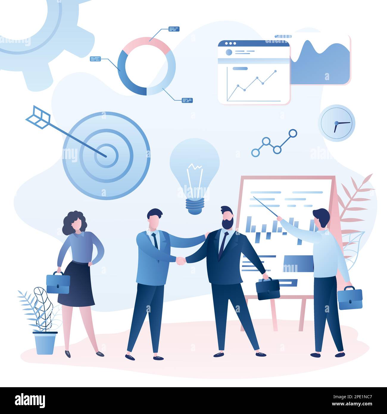 Business people handshake, successful negotiations concept. Male and ... Business people handshake, successful negotiations concept. Male and ...