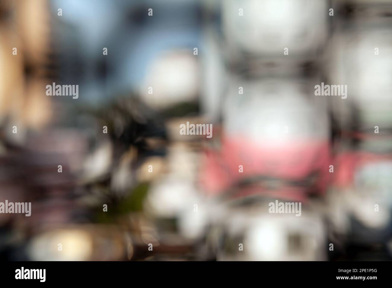 Blurred view through a translucent frosted glass window. Geometric ...