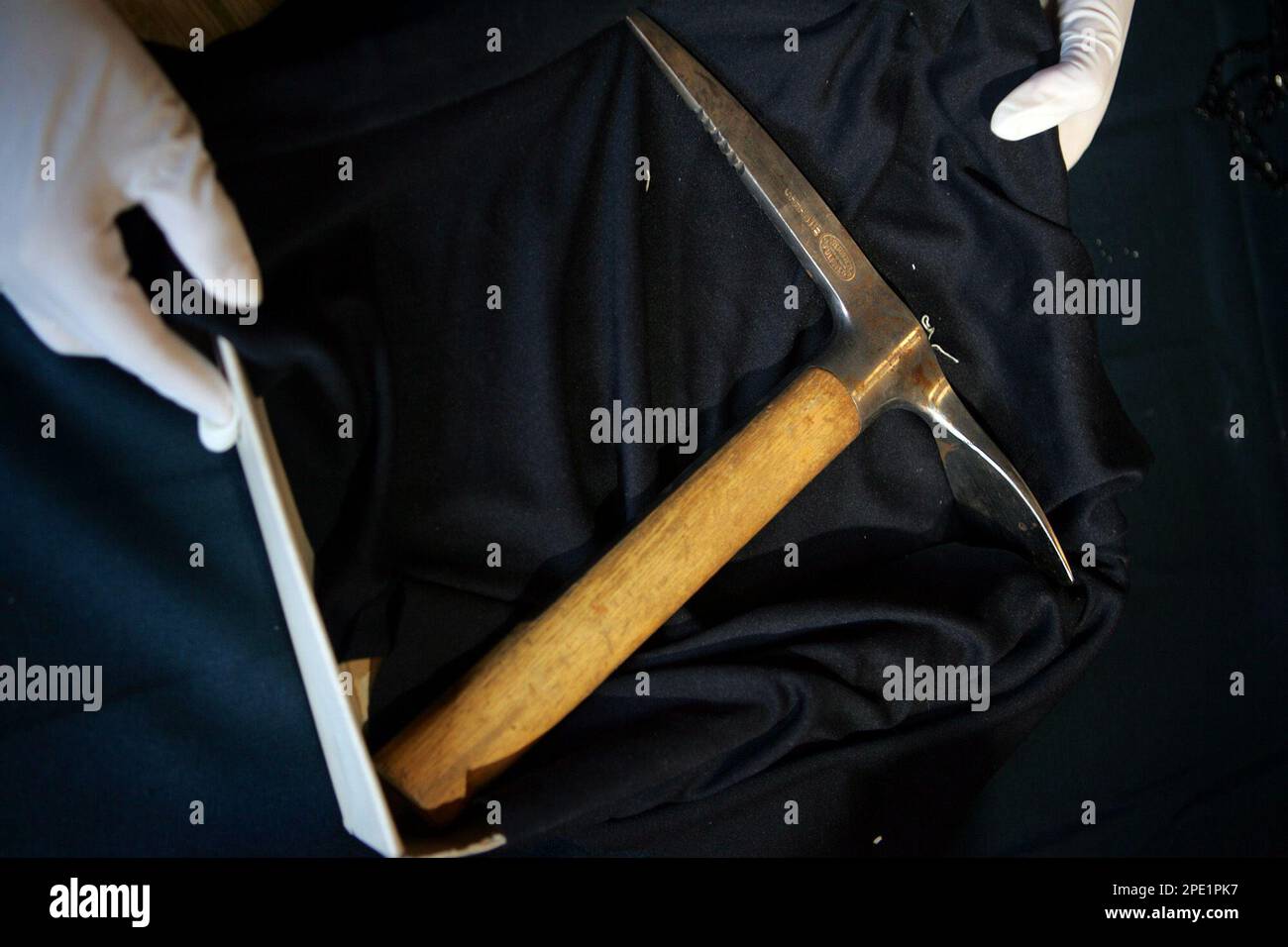 Ana Alicia Salas, shows the icepick that was used almost 65 years ago ...