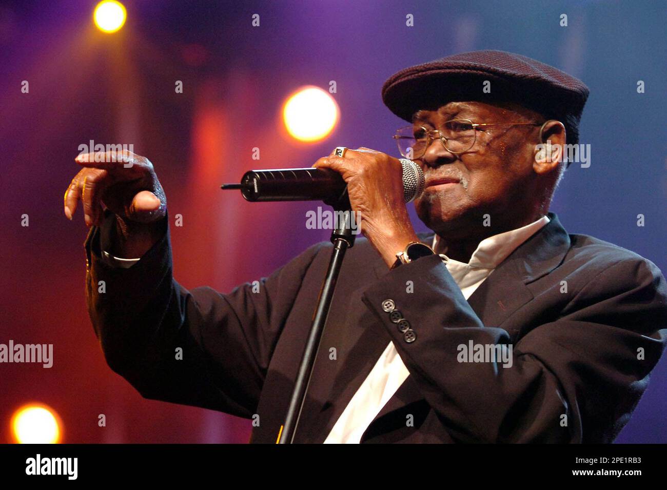 Cuban musician Ibrahim Ferrer performs on the Stravinski hall stage ...