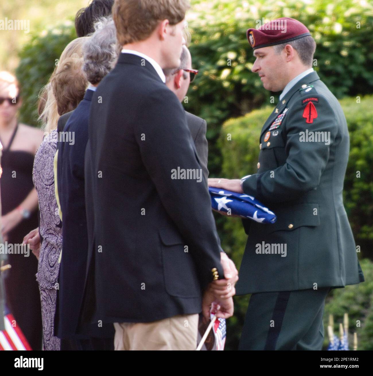 Third Battalion Commander Lt. Col. Manfred Little, right, present the ...