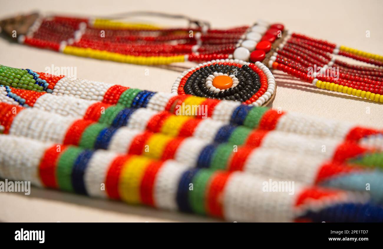 Masai red black fabric hi-res stock photography and images - Alamy