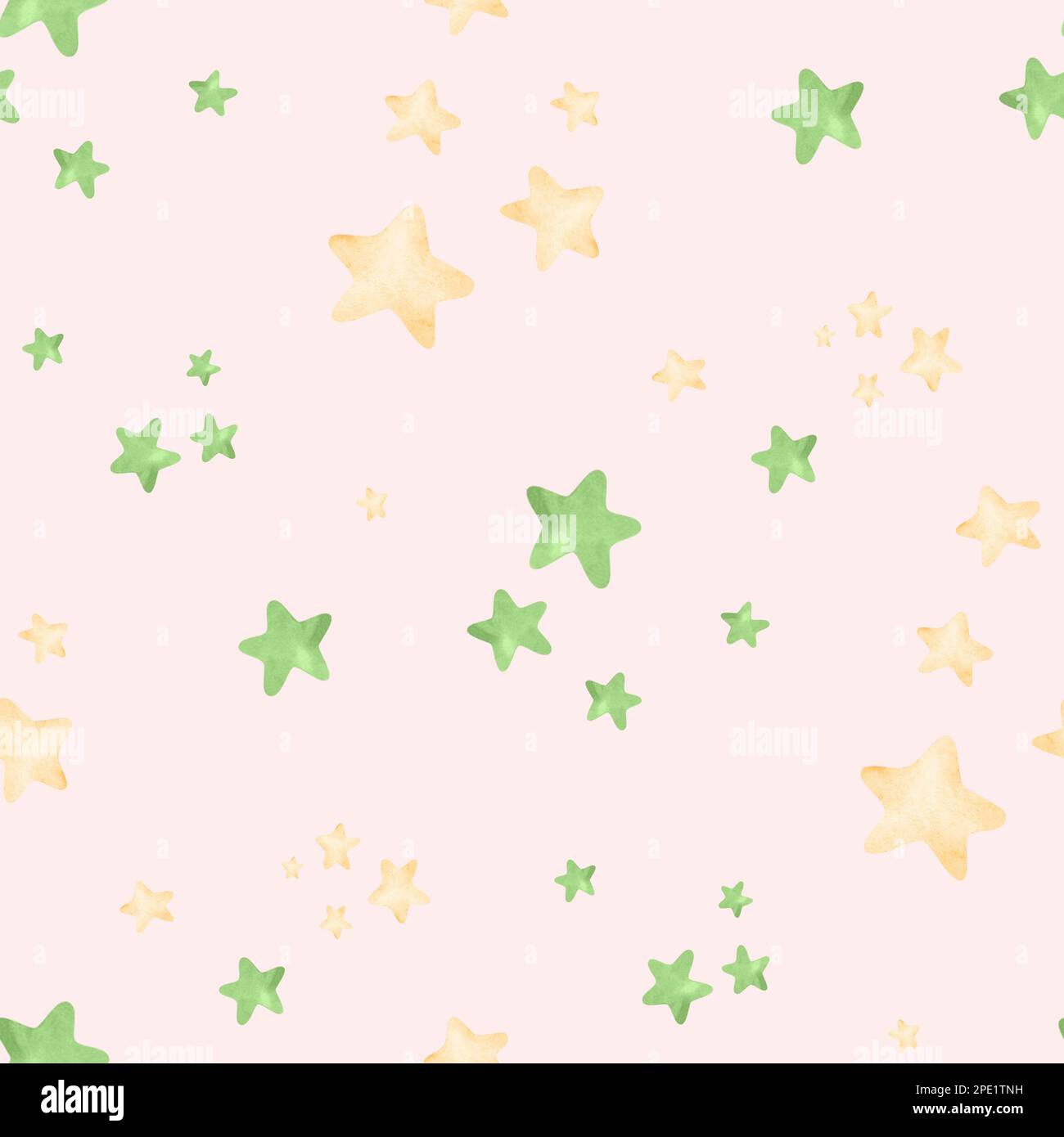 Watercolor seamless pattern cartoon stars, clouds. Cute baby patterns ...