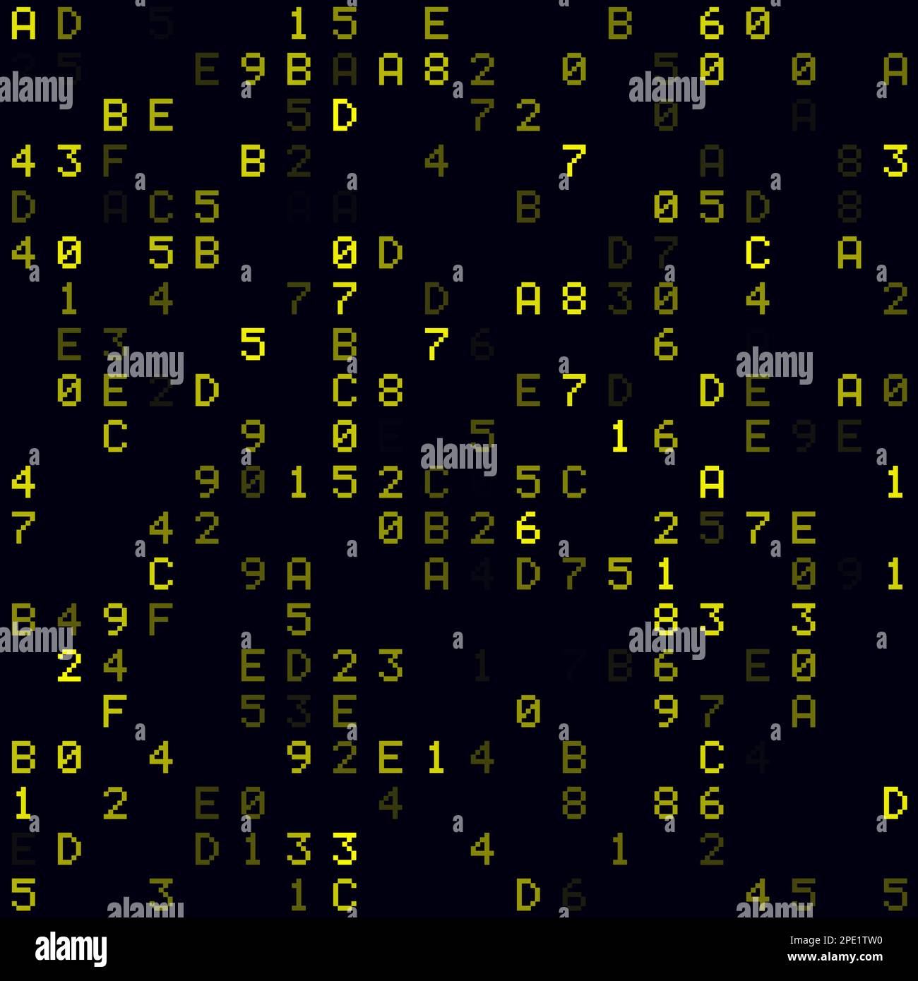 Abstract digital background. Yellow sparse hexadecimal background. Small sized seamless pattern ...