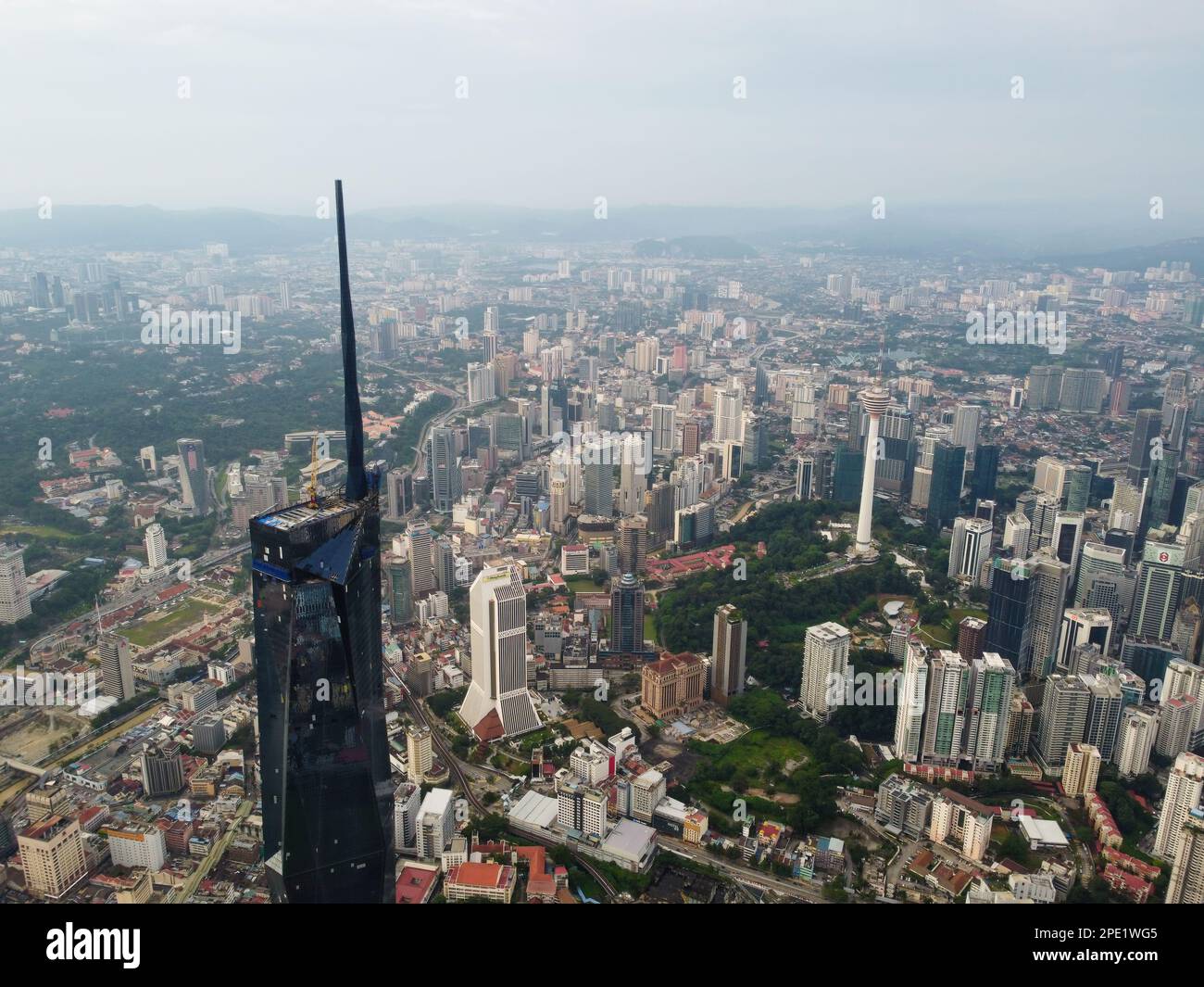 Bukit Bintang, Kuala Lumpur, Malaysia - Sep 11 2022: Aerial view PNB118 ...