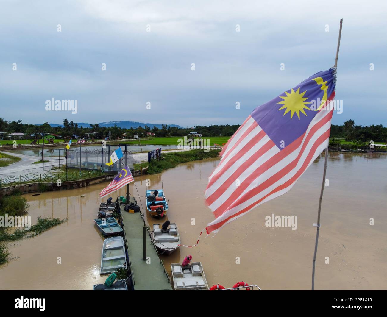 Seberang Perai, Penang, Malaysia - Oct 16 2022: Malaysia flag with ...