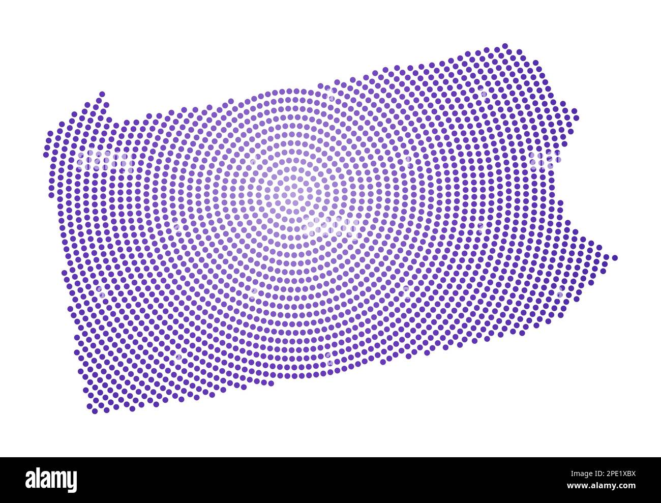 Pennsylvania dotted map. Digital style shape of Pennsylvania. Tech icon ...