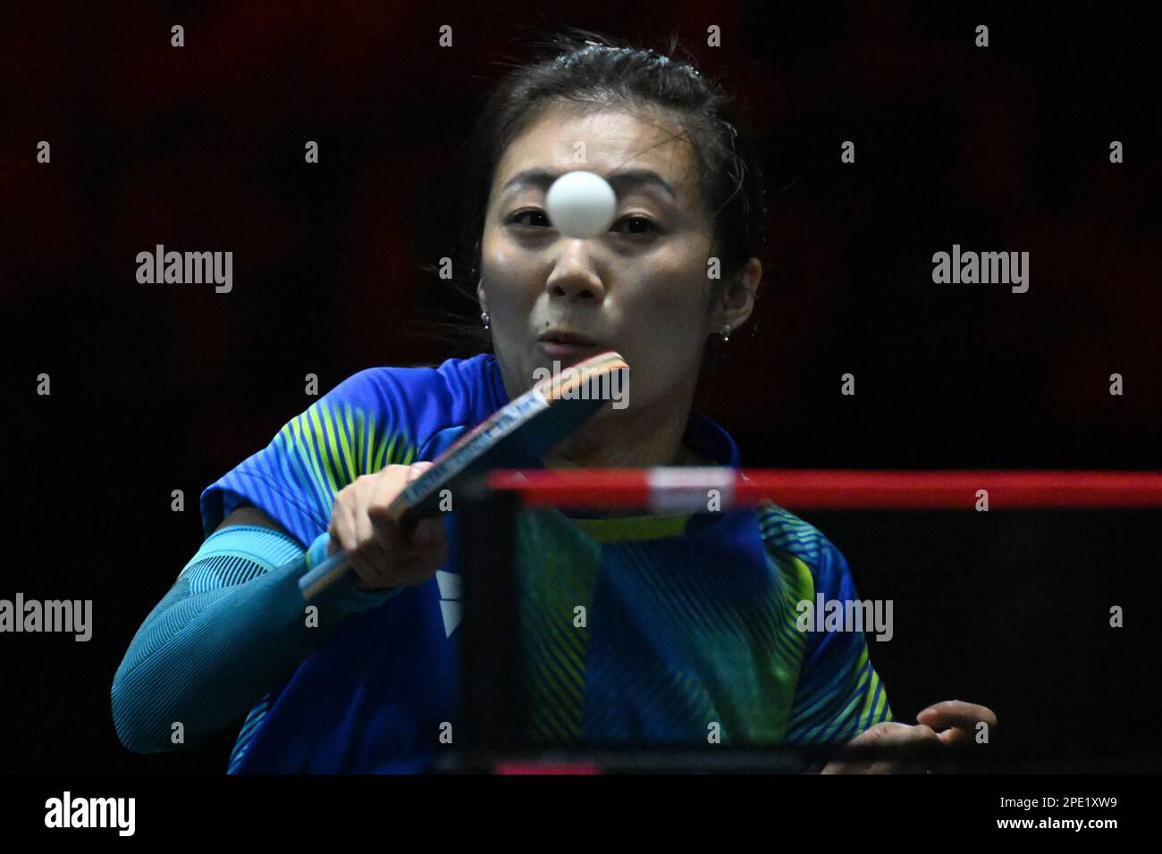 Singapore. 15th Mar, 2023. Han Ying of Germany hits a return during the ...