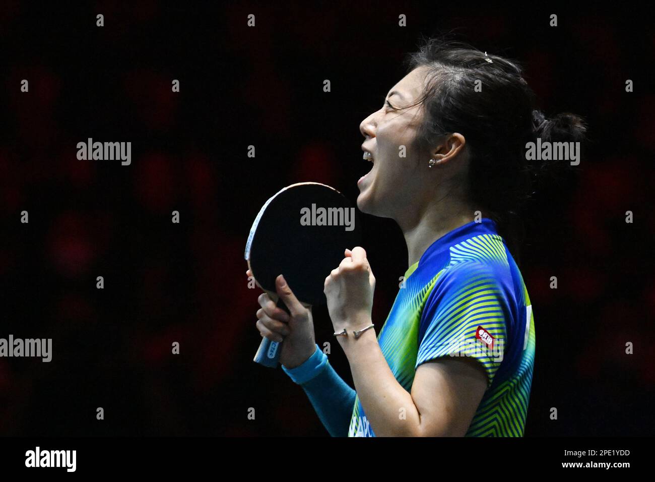 Singapore. 15th Mar, 2023. Han Ying of Germany celebrates winning the ...