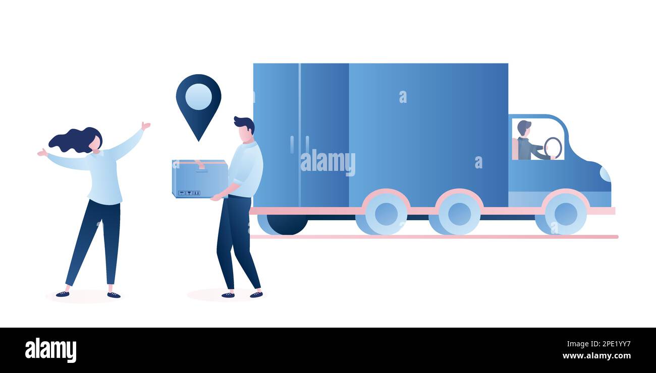 Vehicle delivering packed goods hi-res stock photography and images - Alamy