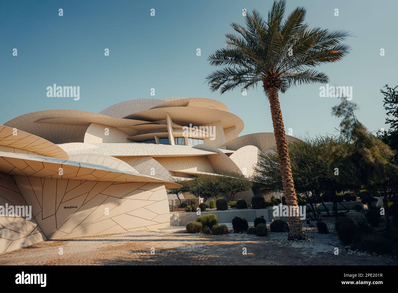 The exterior of the beautiful Qatar National Museum building in Doha ...