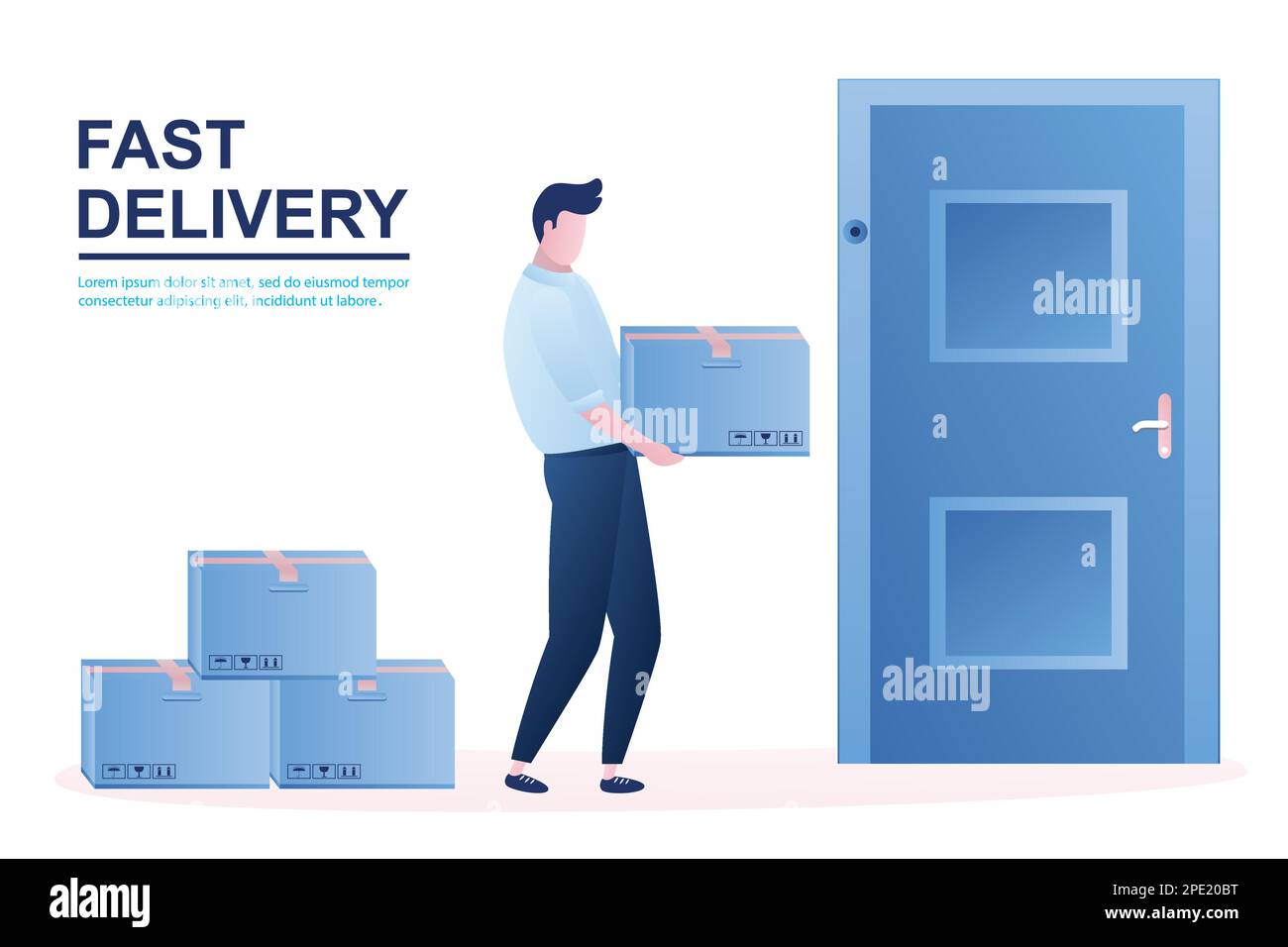 Male worker holding container Stock Vector Images - Alamy