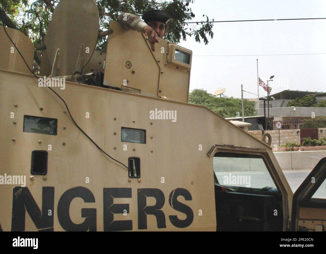 An unidentified officer of Pakistan para-military force who deputed for ...