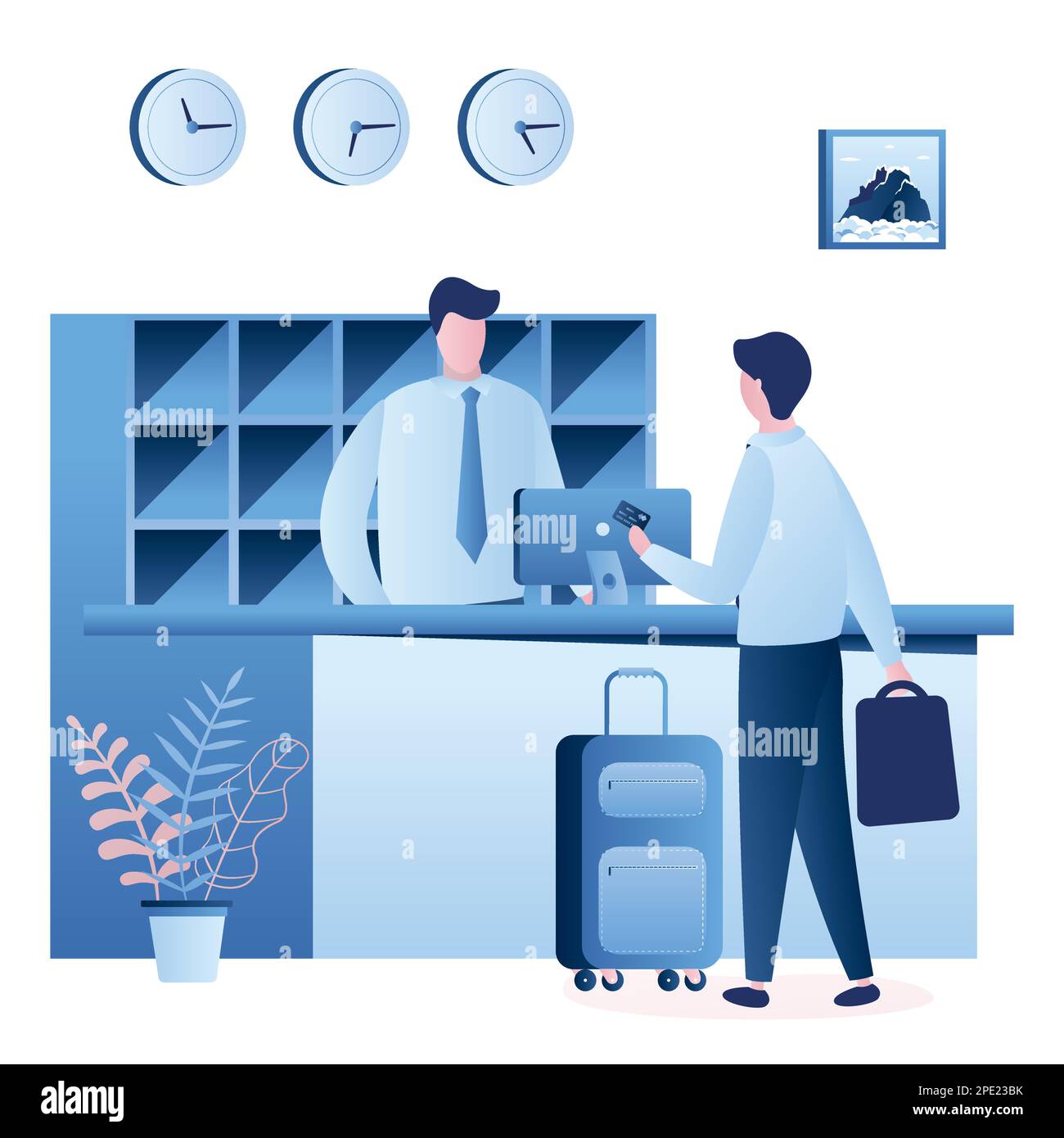 Worker customer in interior Stock Vector Images - Alamy