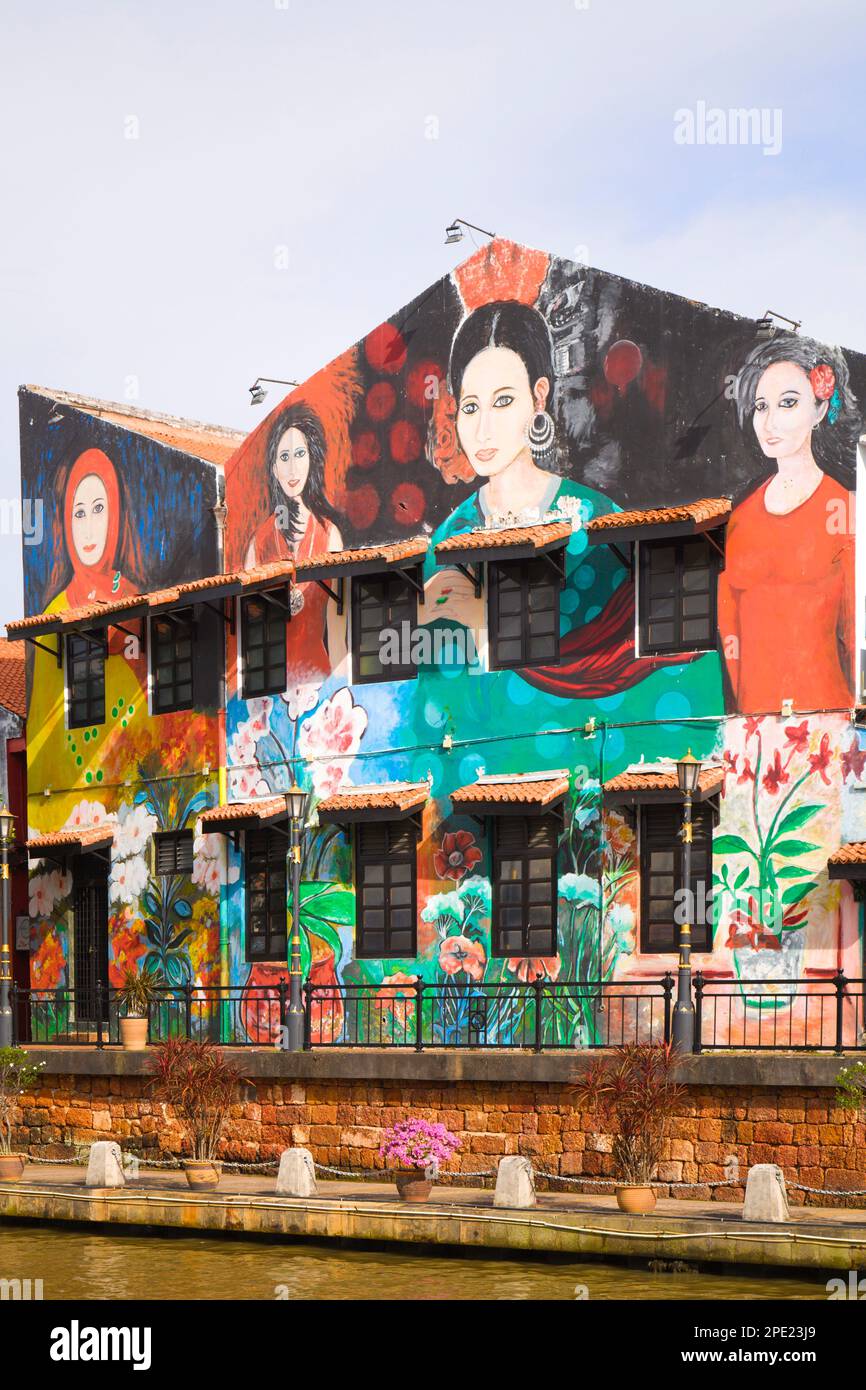 Malaysia, Melaka, Malacca, Melaka River, Quay, murals Stock Photo - Alamy