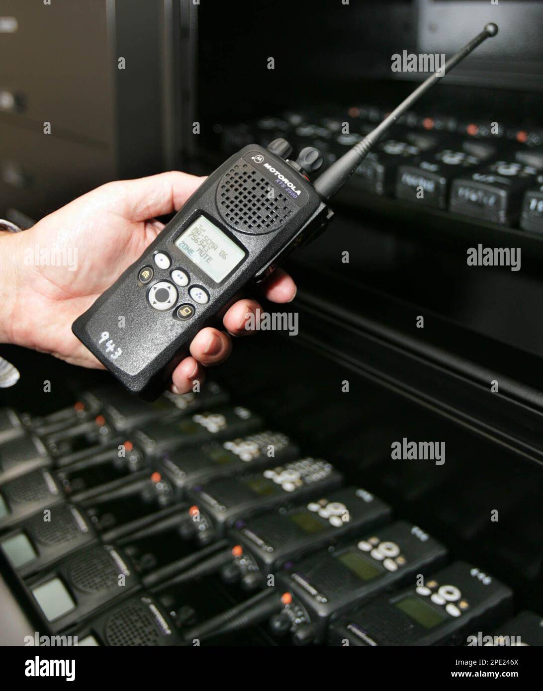 George Crouch, coordinator for the Palmetto 800 Radio System, holds a ...