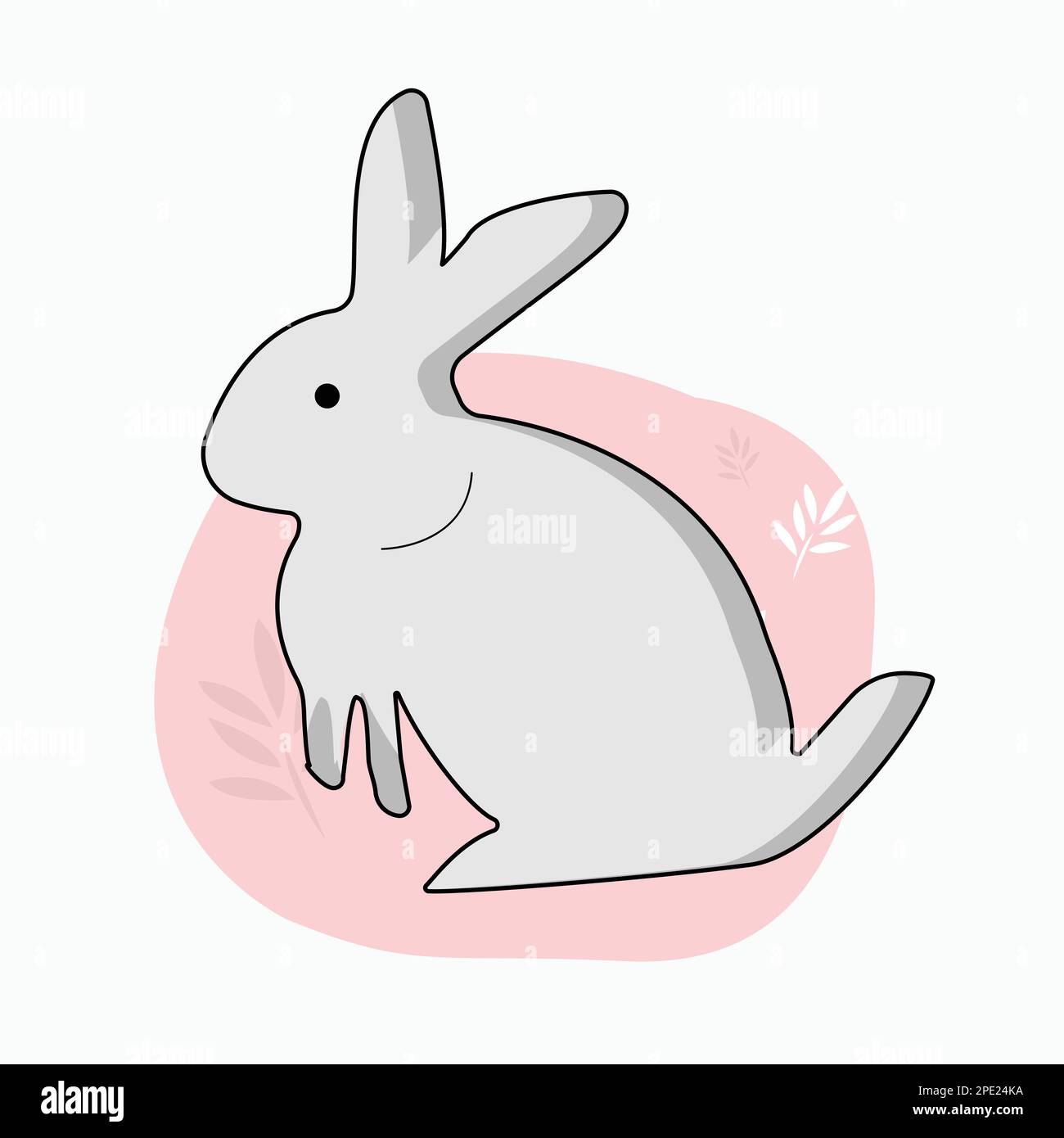 Bunnies are isolated on a white background. happy cute isolated rabbit ...