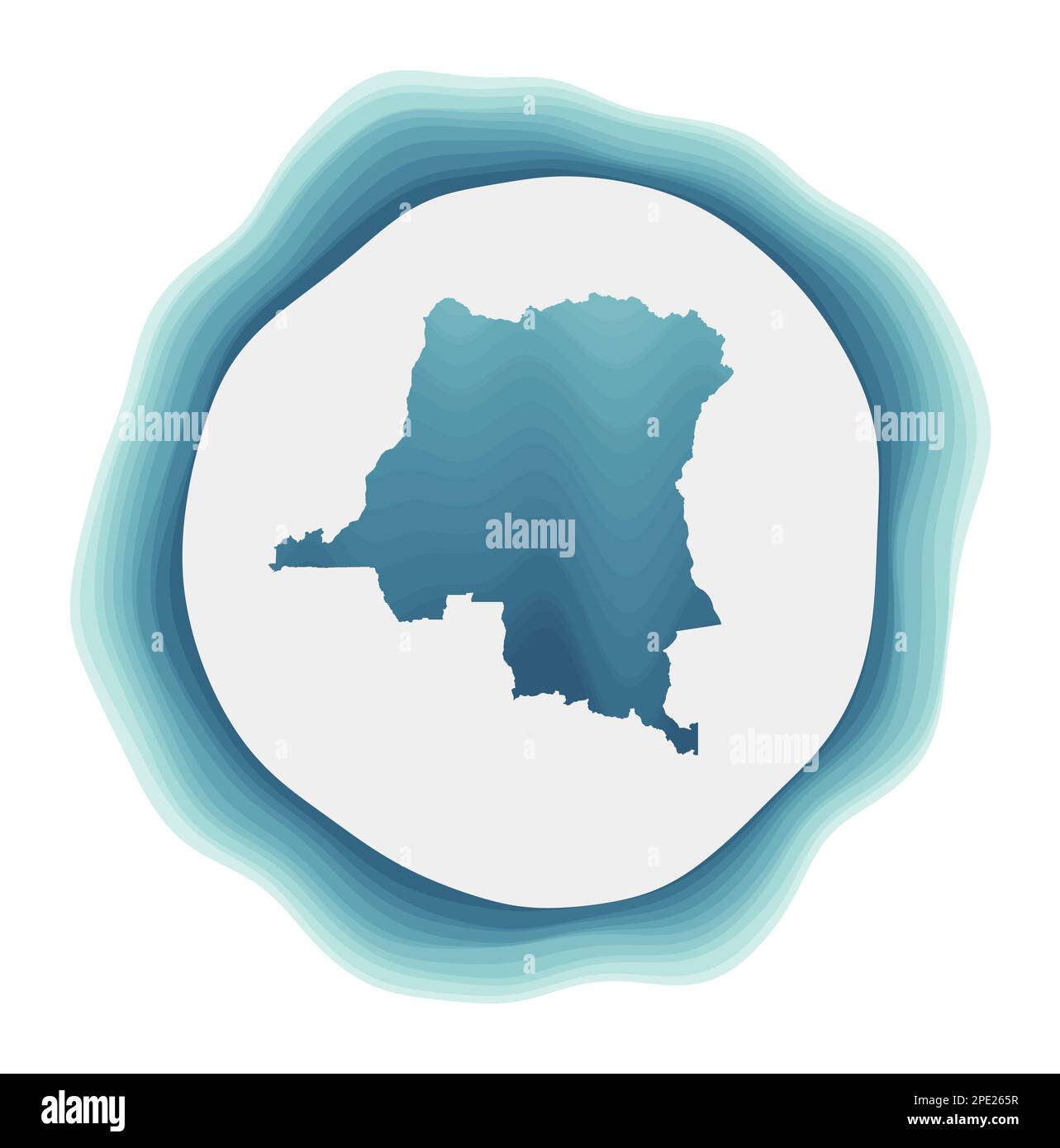 DR Congo logo. Badge of the country. Layered circular sign around DR ...