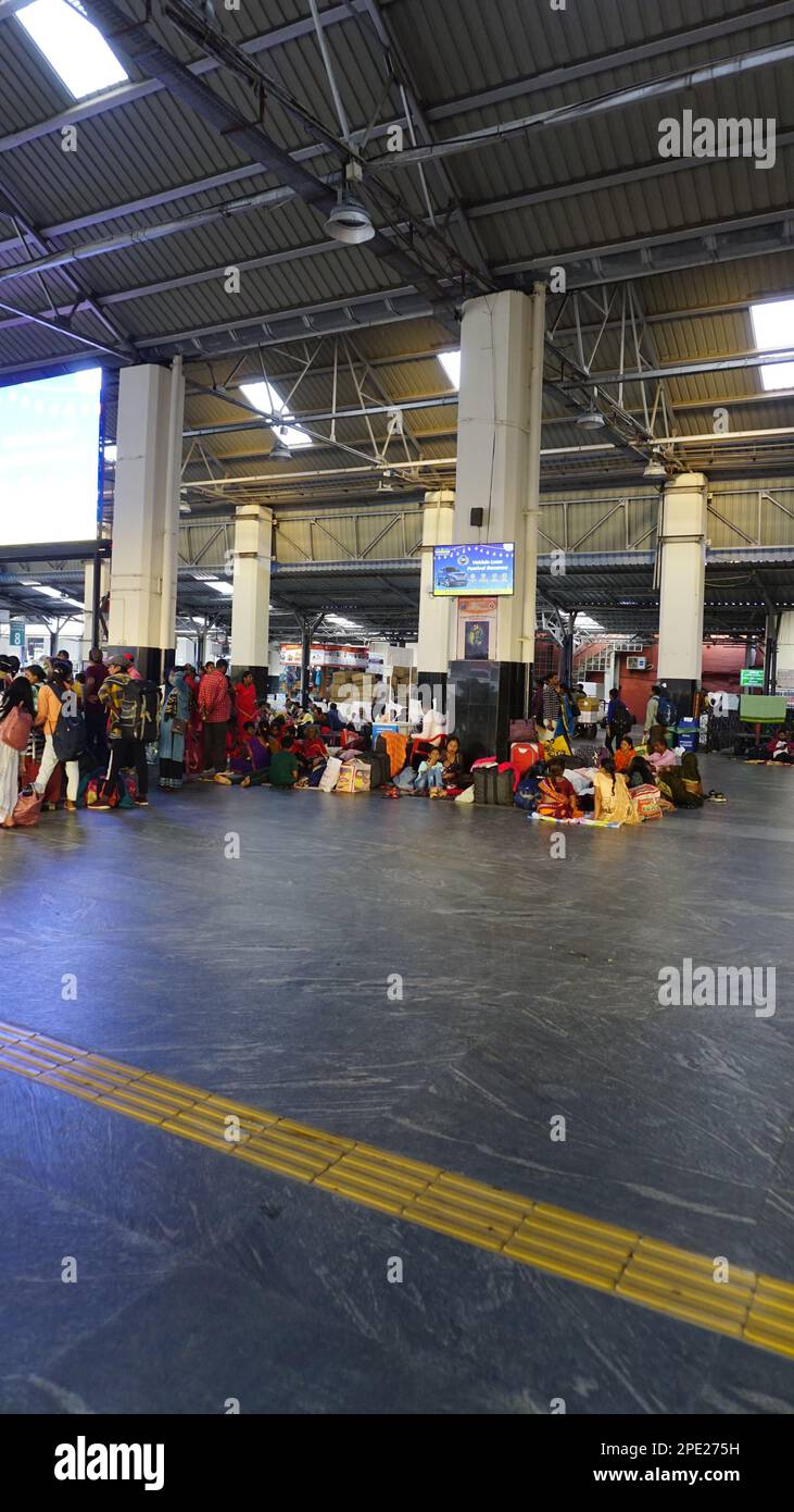 Chennai,Tamilnadu,India-December 29 2022: View of platform of Chennai Central Railway station ...