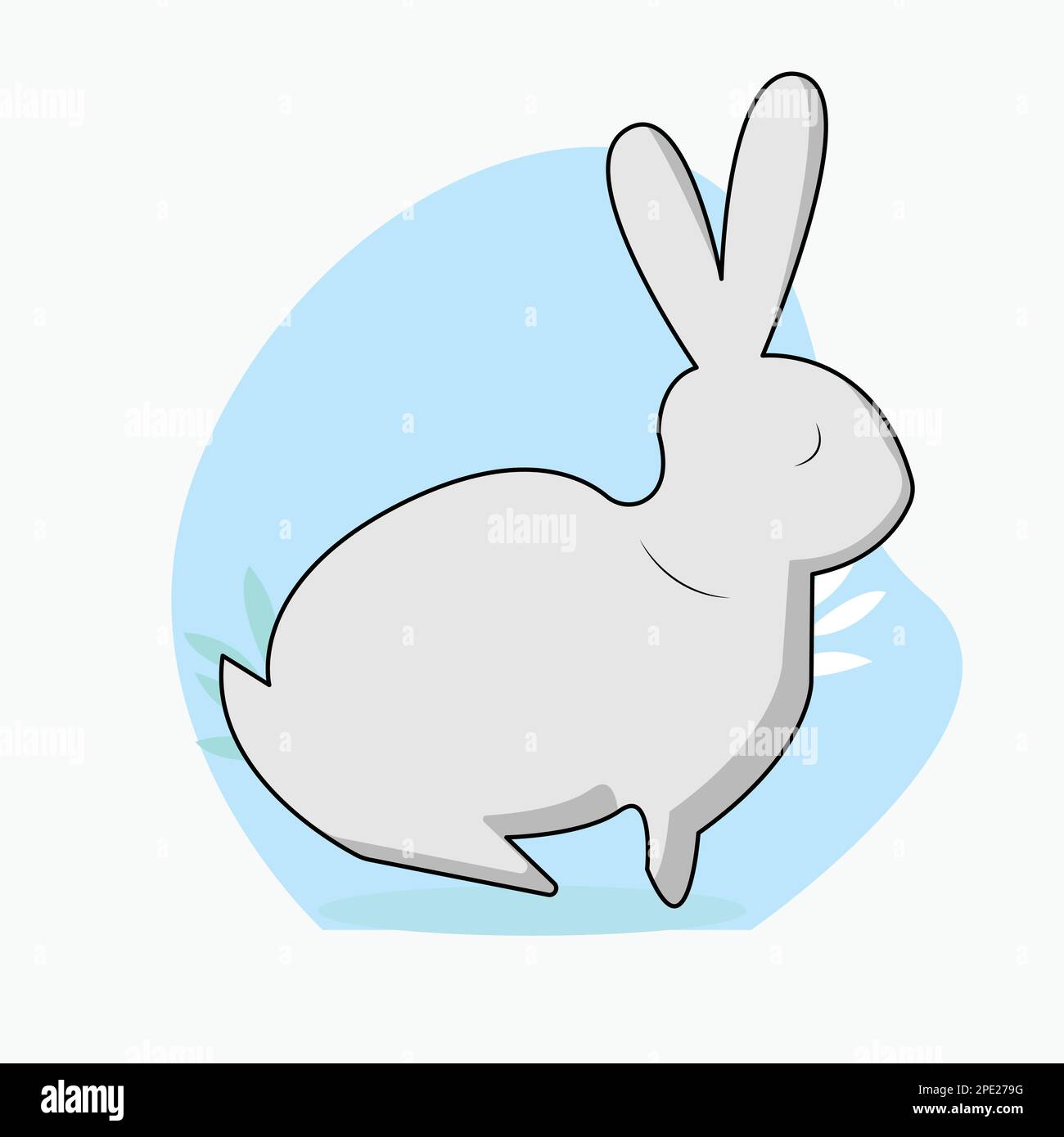 Bunnies are isolated on a white background. happy cute isolated rabbit ...